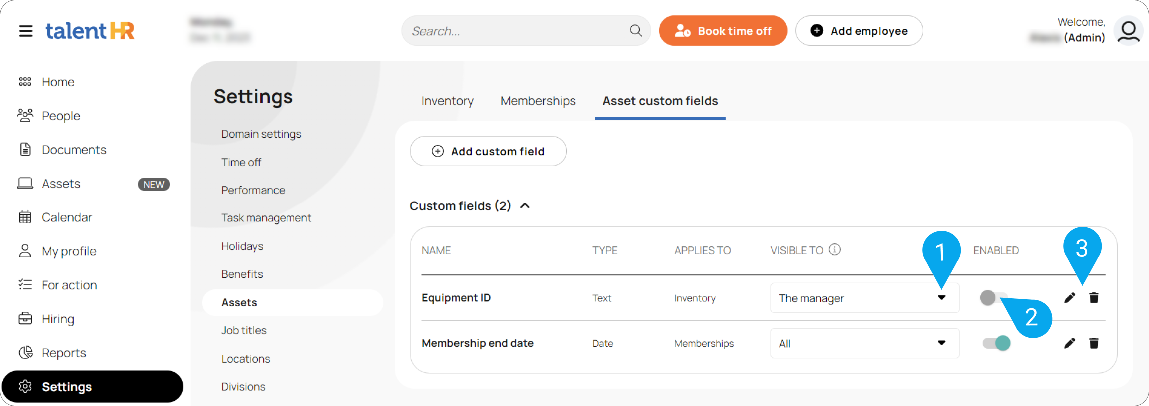 How To Work With Asset Custom Fields Talenthr Help Center